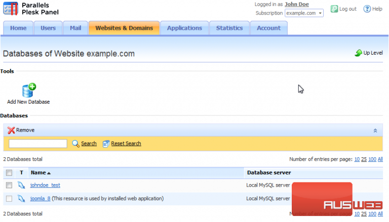 Create a Database in Plesk - Web24