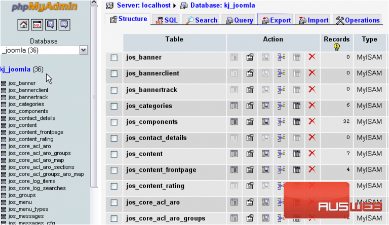 Export Your Joomla Database Using Phpmyadmin Web24