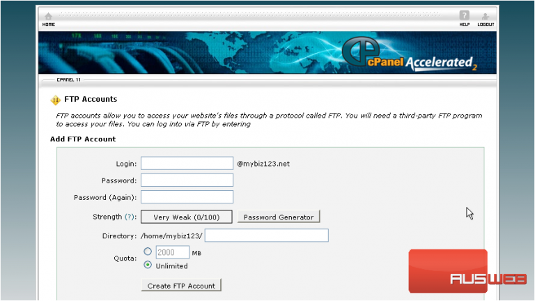 Create an FTP account in cPanel - Web24